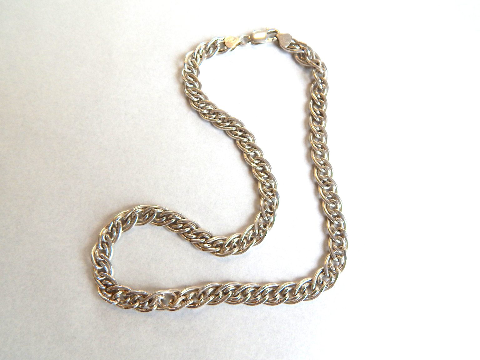 Heavy Sterling Silver Fancy Link Neck Chain – Napier Antiques
