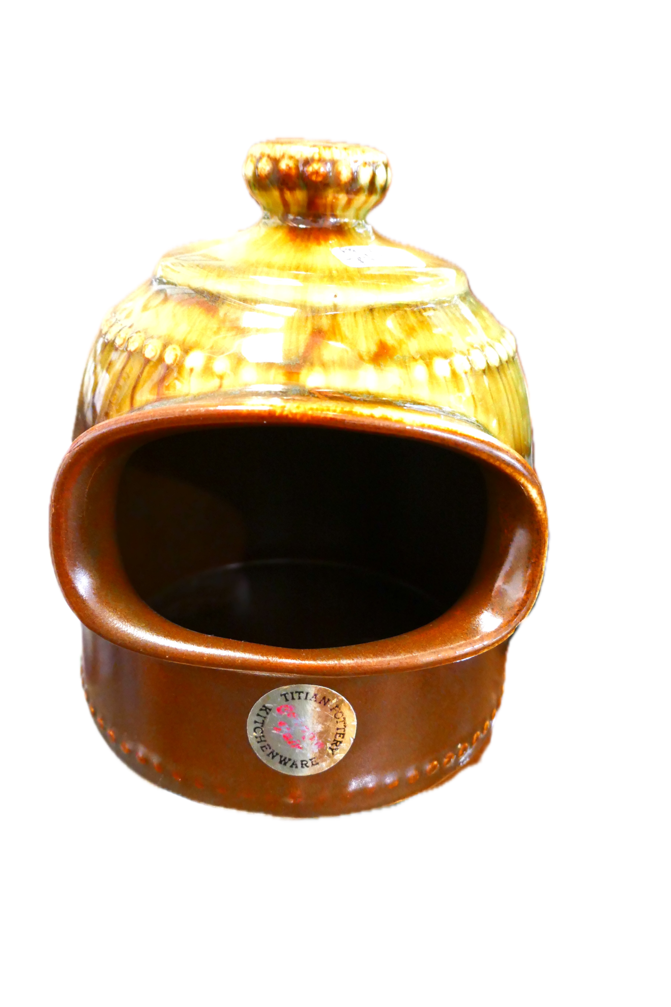 NZ Crown Lynn , Titian Ware Large Salt Pig – Napier Antiques